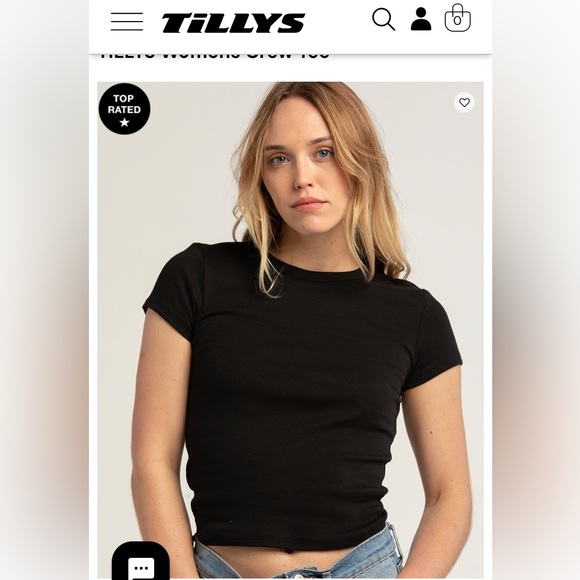 Tops | Tillys Black Ribbed Crop Top | Poshmark